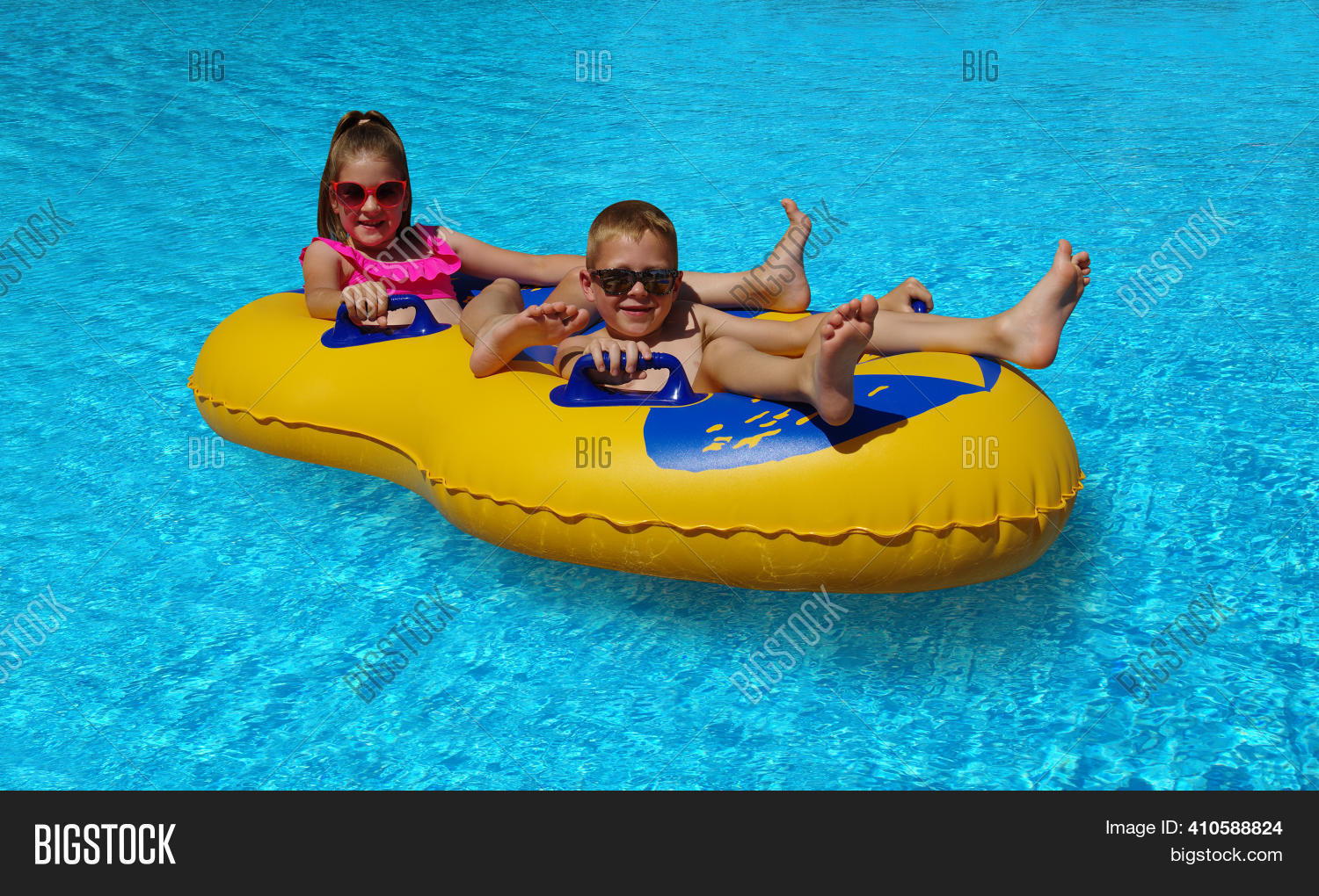 Boy Girl On Inflatable Image & Photo (Free Trial) | Bigstock