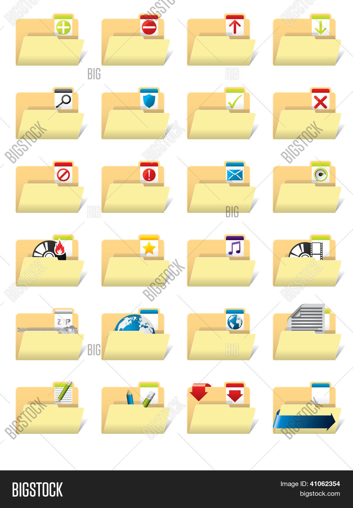 Folder Icon Set Vector & Photo (Free Trial) | Bigstock