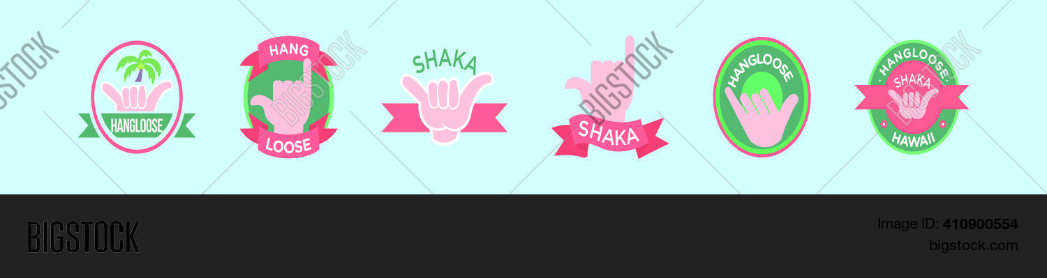 Set Shaka Cartoon Vector & Photo (Free Trial) | Bigstock