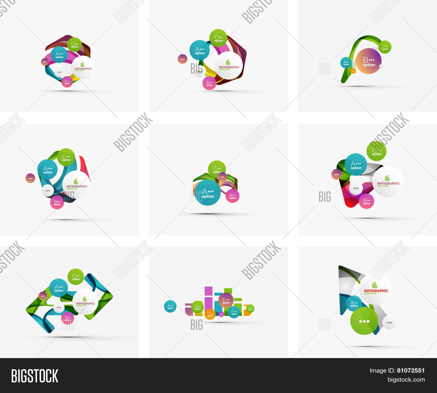 Set Step Infographics Vector & Photo (Free Trial) | Bigstock