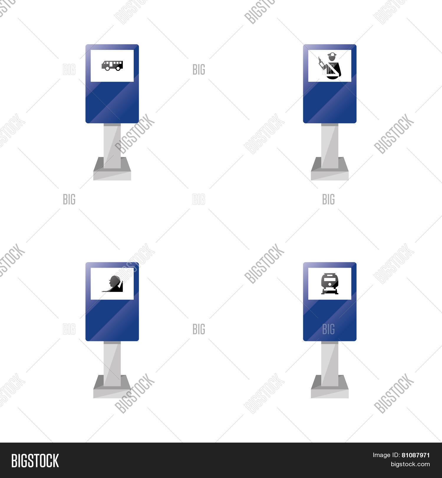 Set Blue Traffic Vector & Photo (Free Trial) | Bigstock