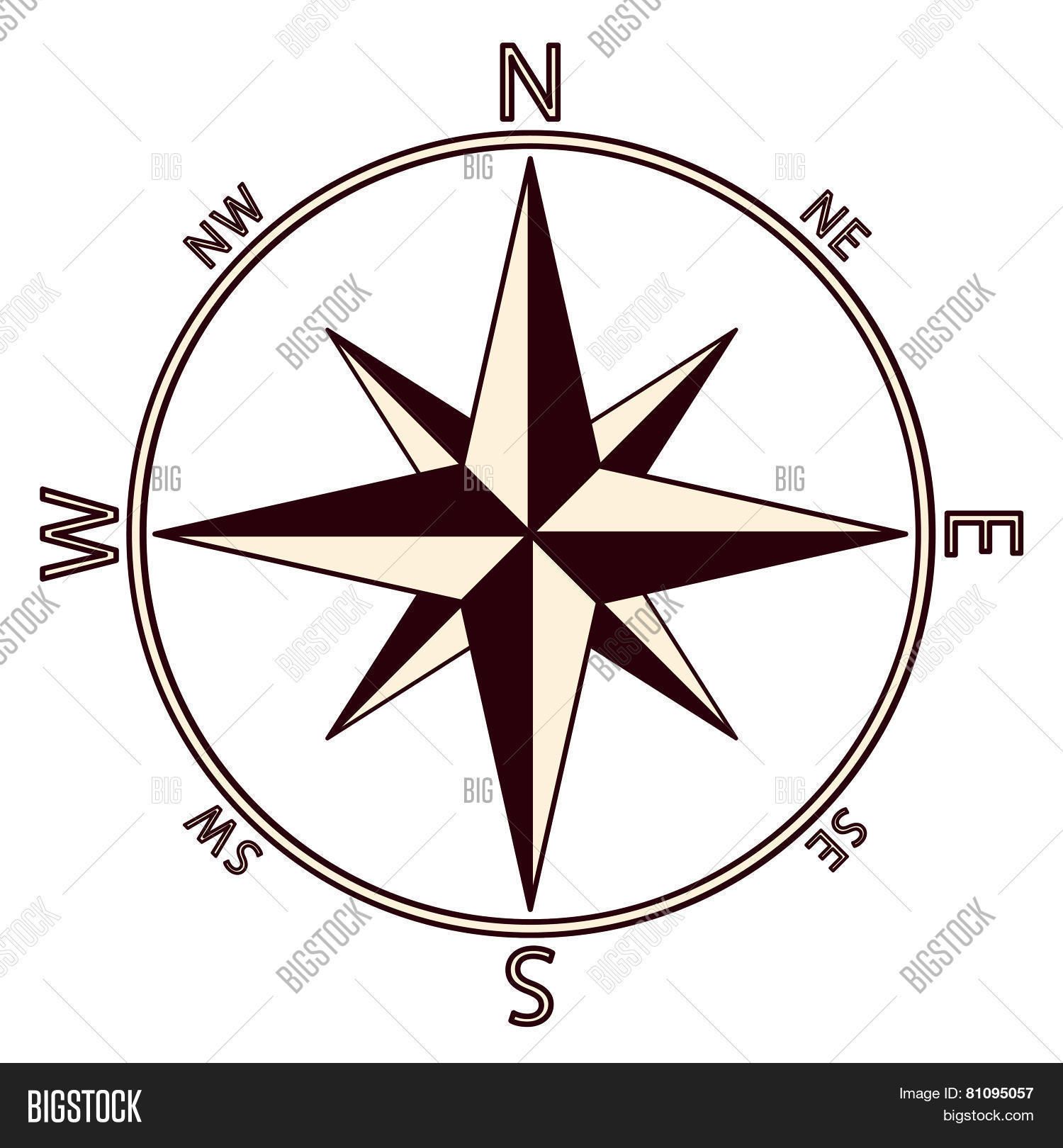 Emblem Compass Rose Vector & Photo (Free Trial) | Bigstock