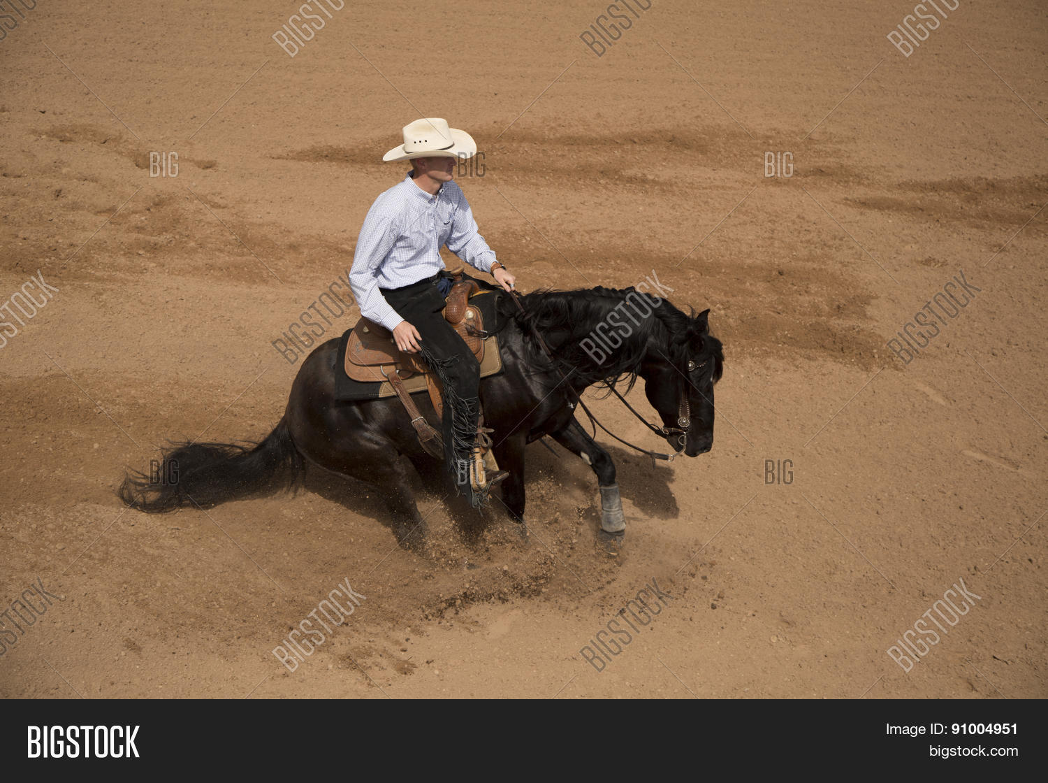 Cowboy Sliding Stop On Image & Photo (Free Trial) | Bigstock