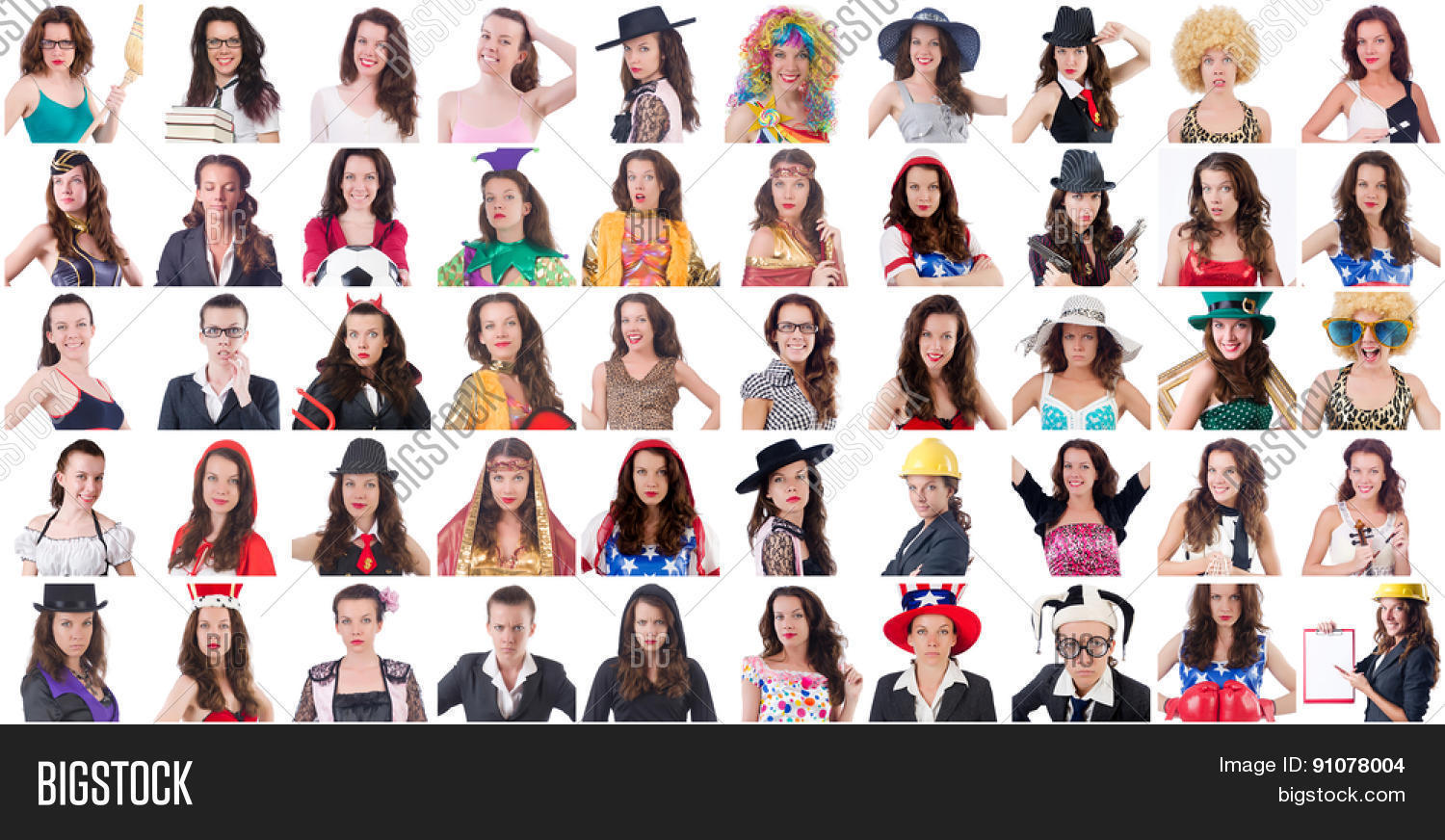 Collage Many Faces Image & Photo (Free Trial) | Bigstock