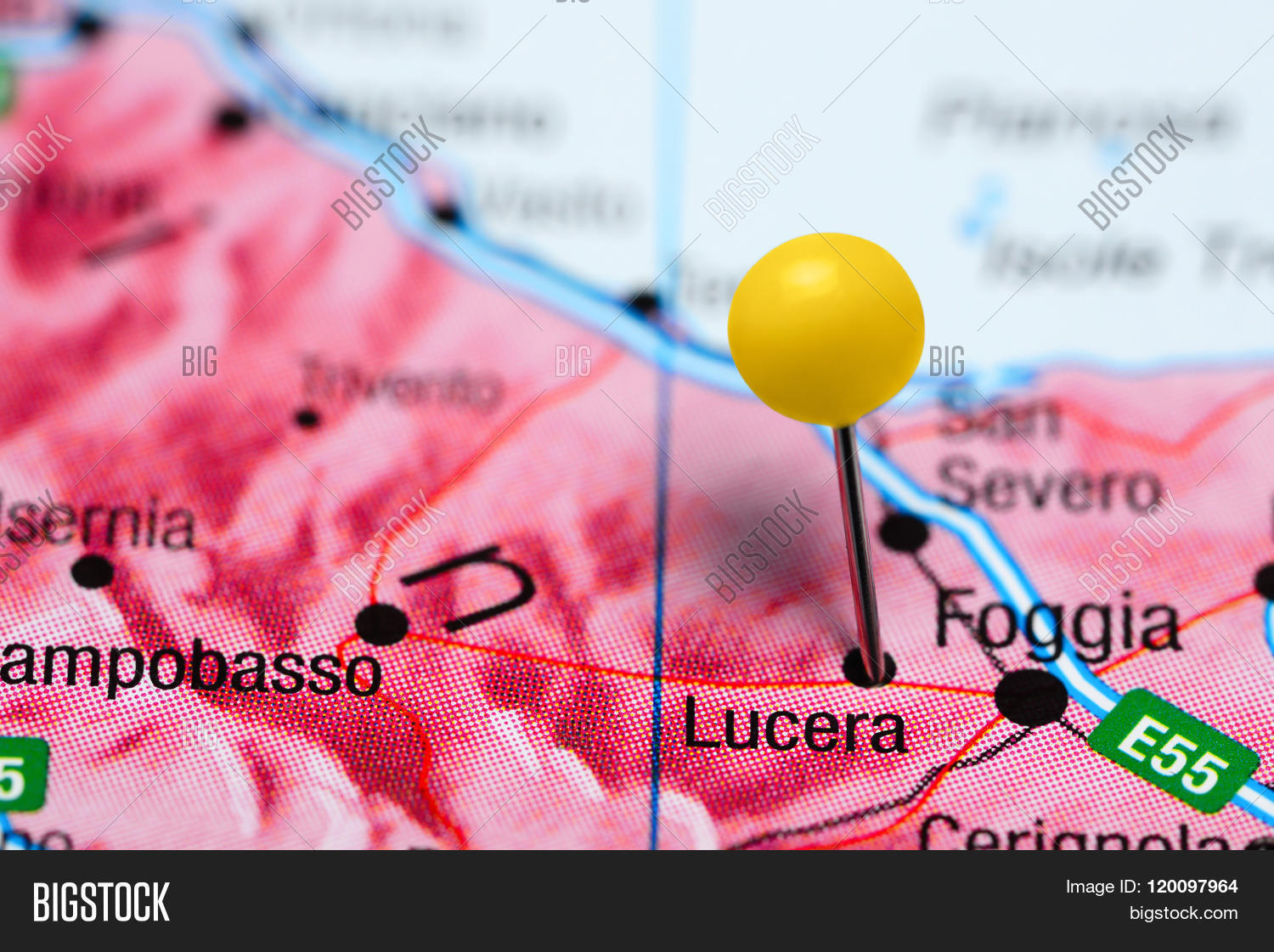 Lucera Pinned On Map Image & Photo (Free Trial) | Bigstock