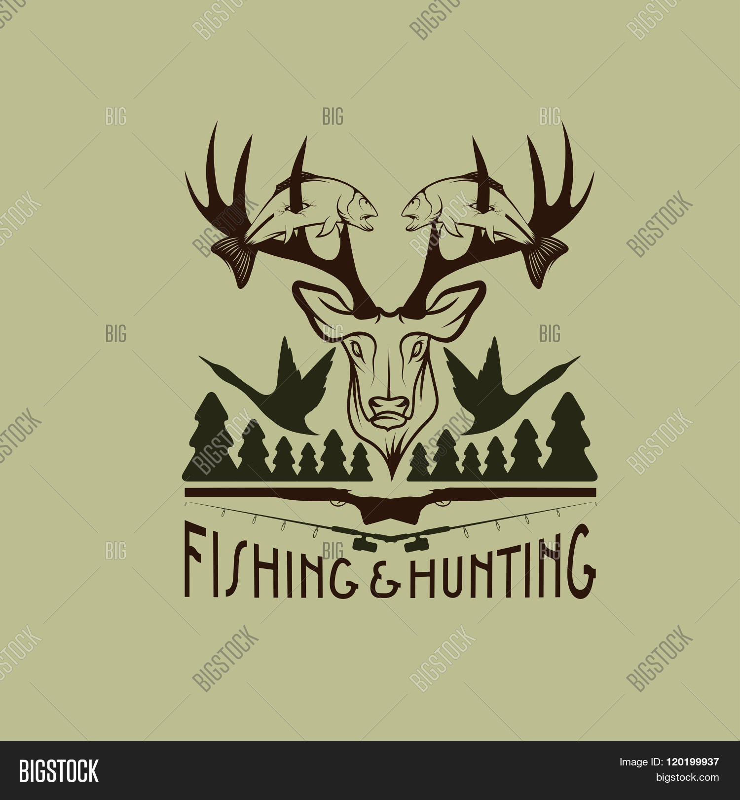Hunting Fishing Vector & Photo (Free Trial) | Bigstock