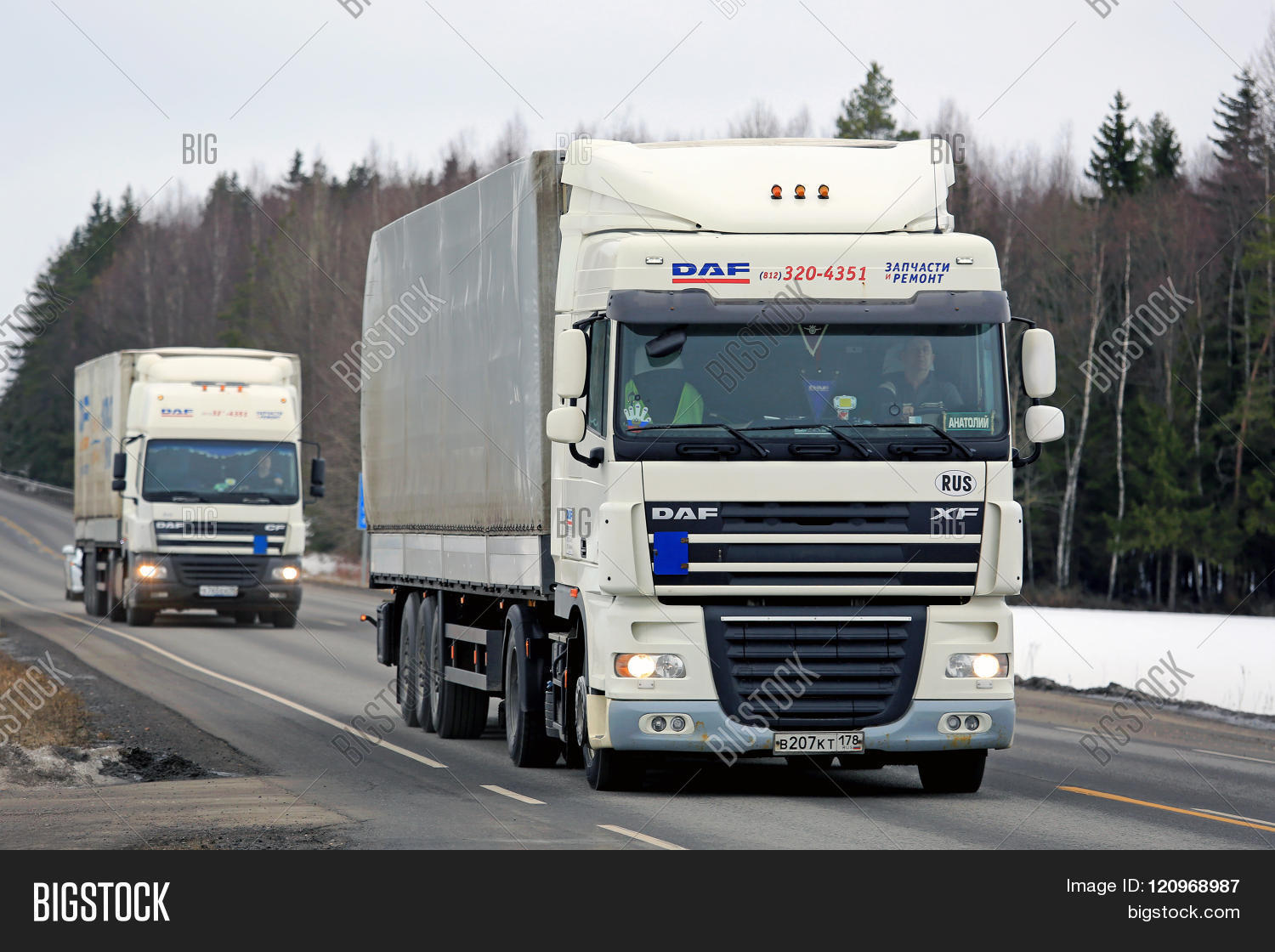 Two White DAF Cargo Image & Photo (Free Trial) | Bigstock