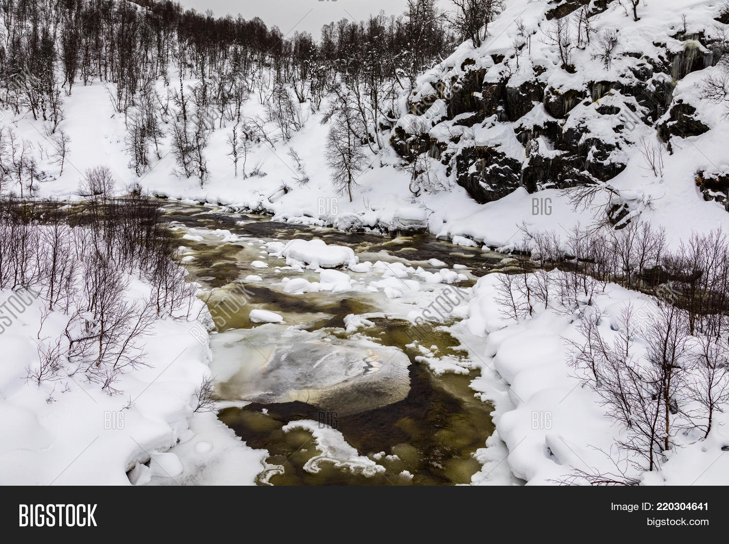 Streaming Winter River Image & Photo (Free Trial) | Bigstock