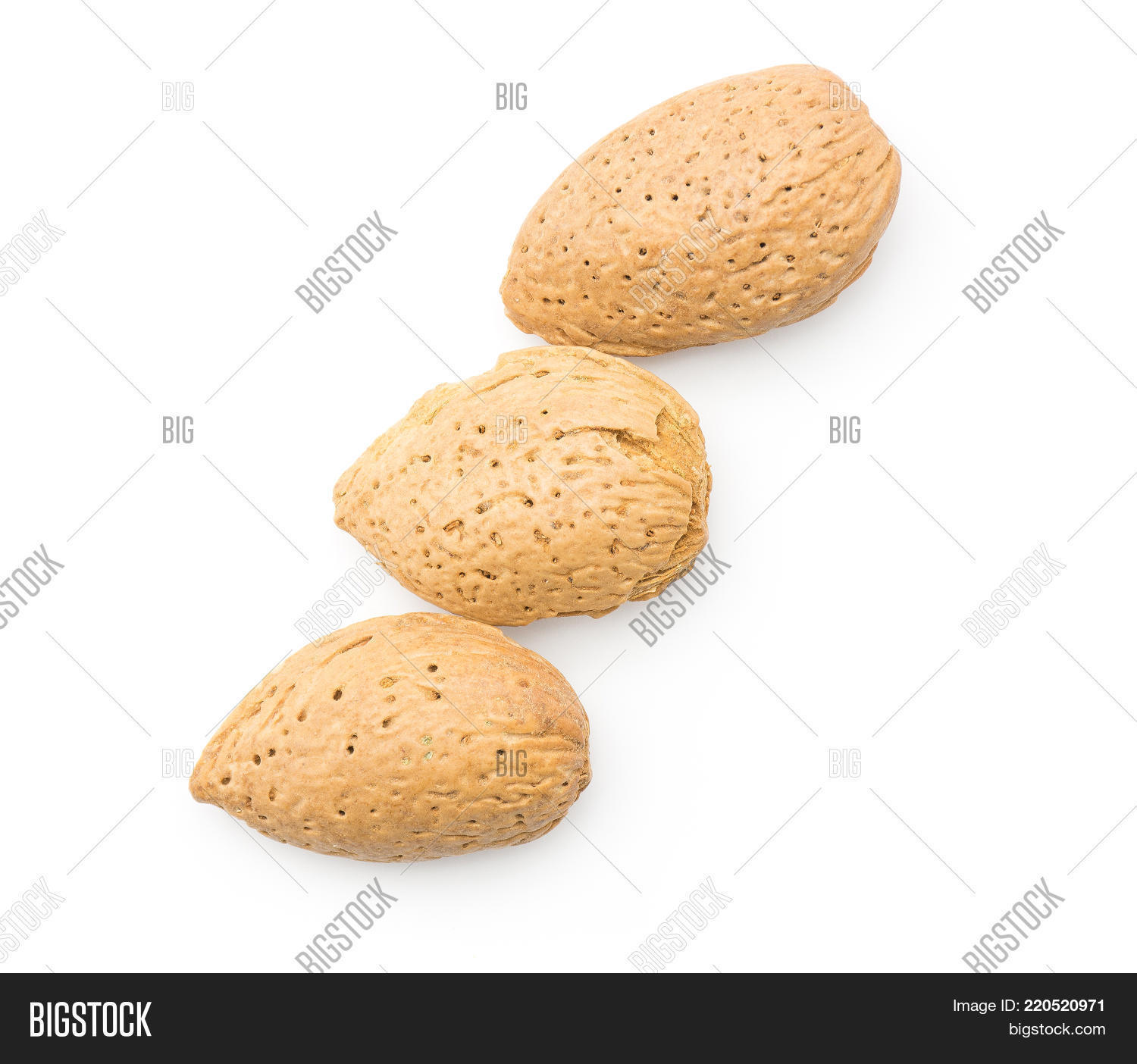 Three Almonds Top View Image & Photo (Free Trial) | Bigstock