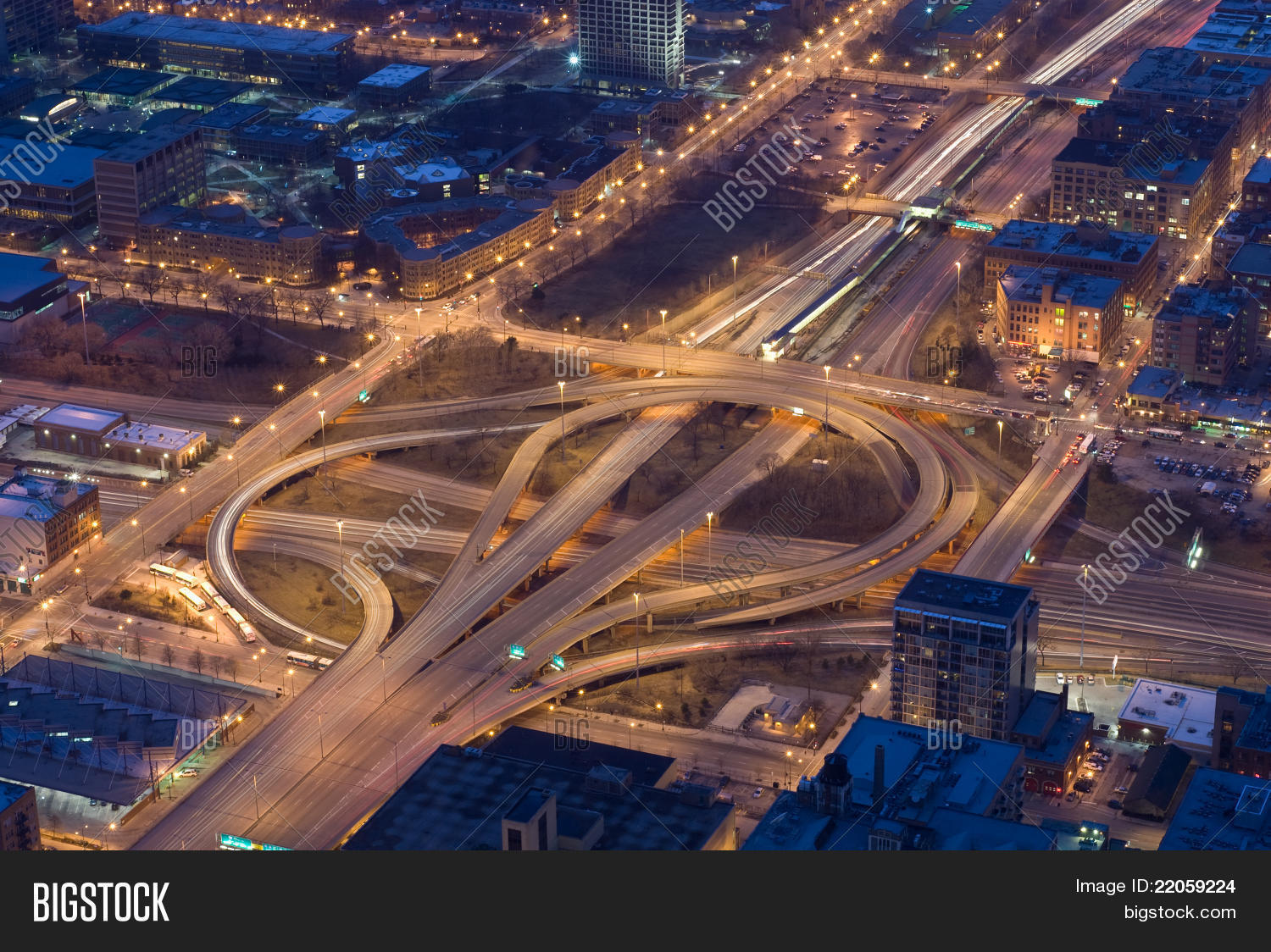 Night Time Cloverleaf Image & Photo (Free Trial) | Bigstock