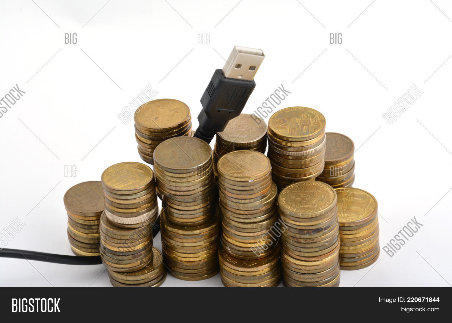 USB Cable Coins Image & Photo (Free Trial) | Bigstock