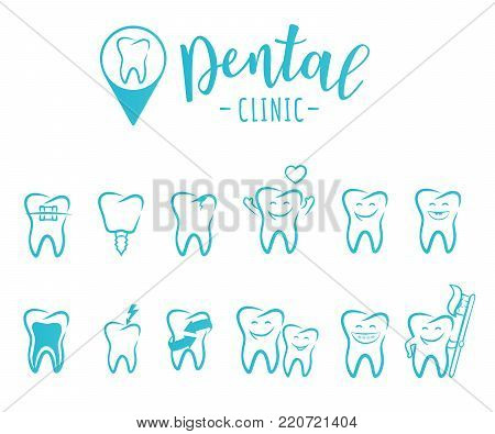 Set Dentistry Symbols Vector & Photo (Free Trial) | Bigstock