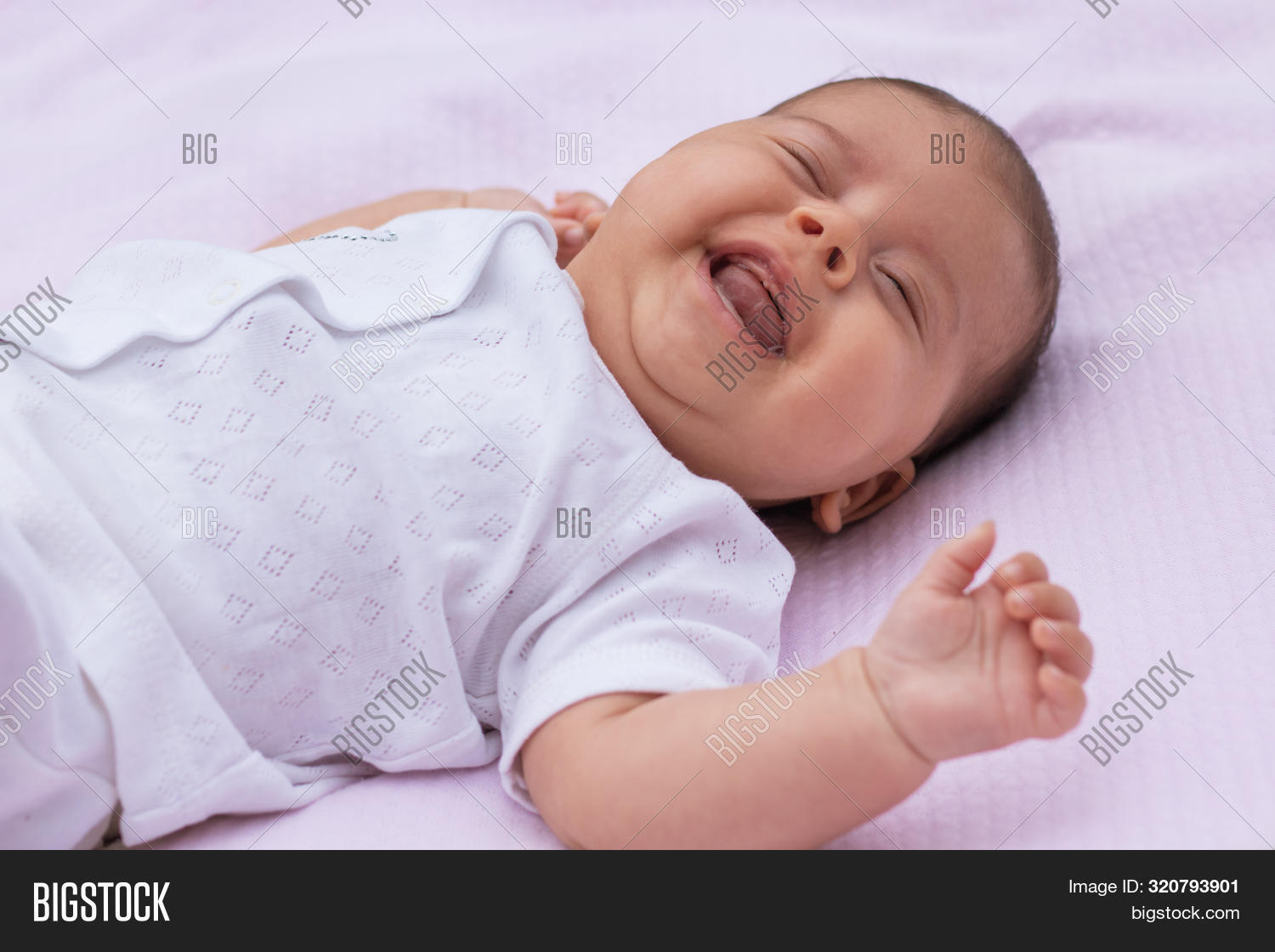 Baby Lies On Pink Image & Photo (Free Trial) | Bigstock