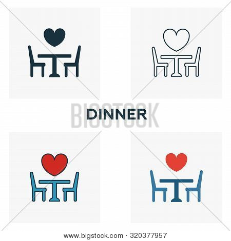 Dinner Icon Set. Four Vector & Photo (Free Trial) | Bigstock