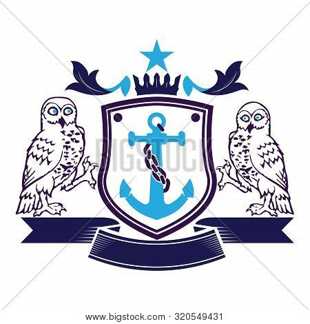 2 Owls Anchor Crest Image & Photo (Free Trial) | Bigstock