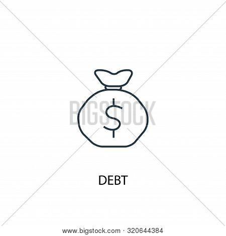 Debt Concept Line Vector & Photo (Free Trial) | Bigstock