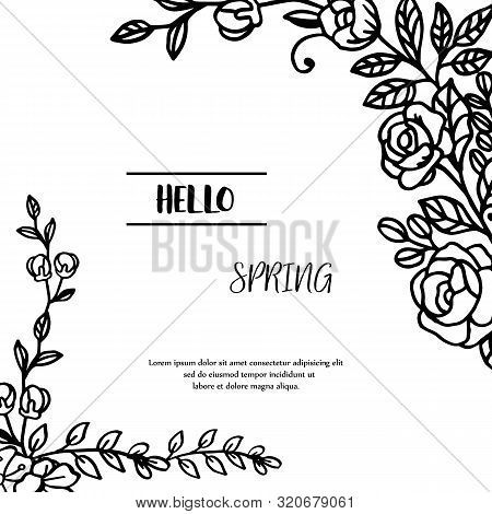 Spring Flower Border Black And White