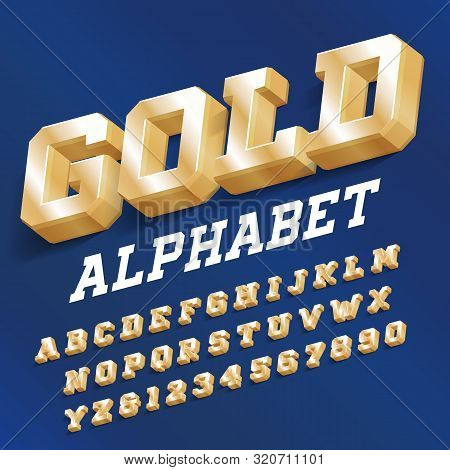 Gold Alphabet Font. Vector & Photo (Free Trial) | Bigstock