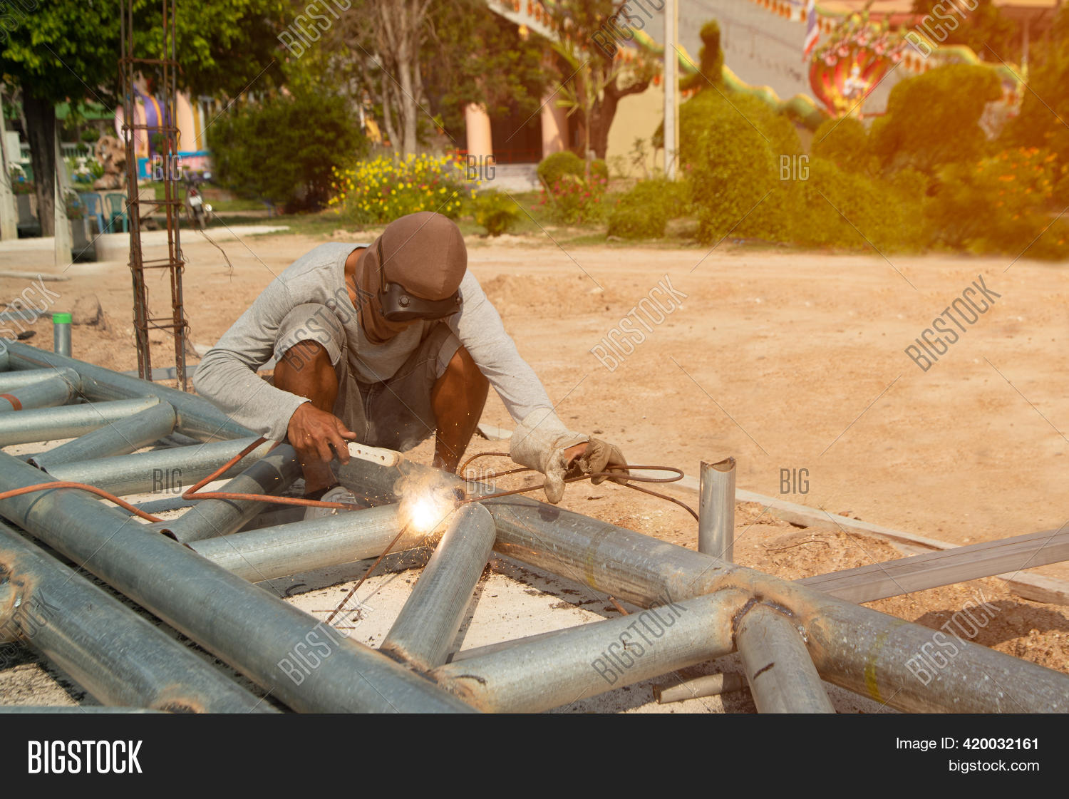 Welder Sitting On Image & Photo (Free Trial) | Bigstock
