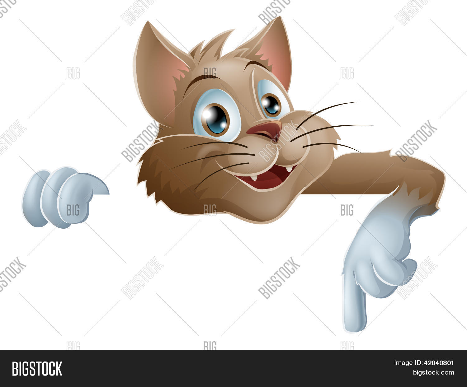 Cartoon Cat Pointing Vector & Photo (Free Trial) | Bigstock