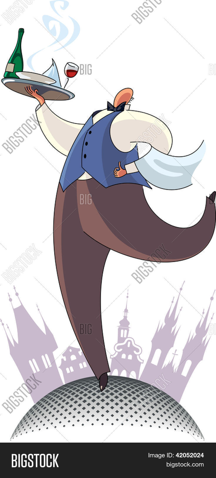 Waiter Running Tray Image & Photo (Free Trial) | Bigstock