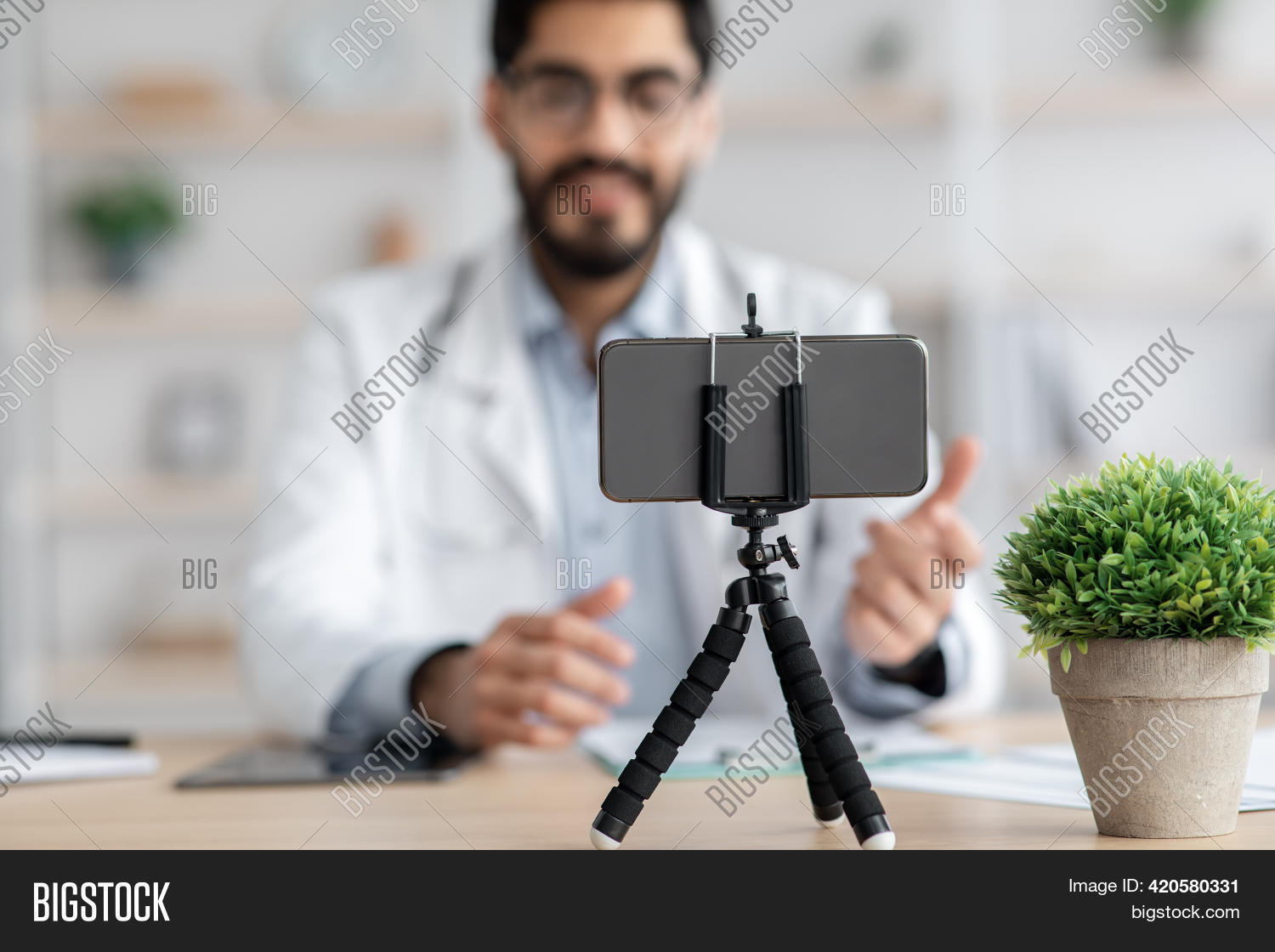 Doctor Make Video Call Image & Photo (Free Trial) | Bigstock