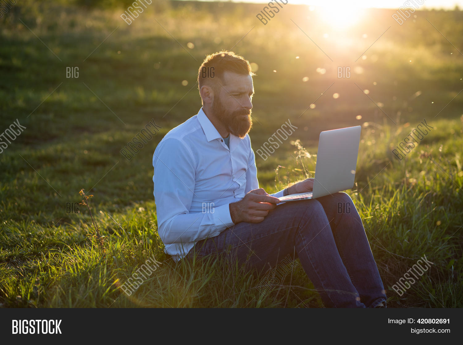 Man Laptop Sitting Image & Photo (Free Trial) | Bigstock