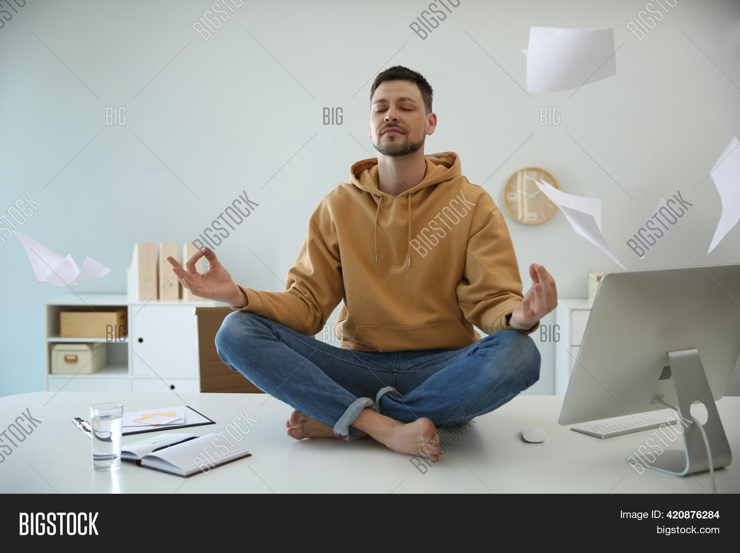 Calm Man Meditating On Image & Photo (Free Trial) | Bigstock