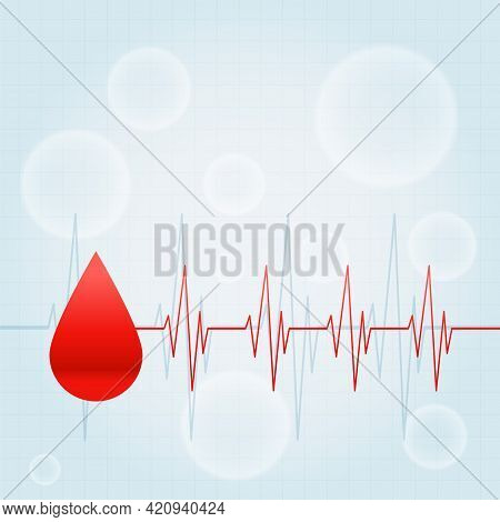 Blood Drop Heartbeat Vector & Photo (Free Trial) | Bigstock