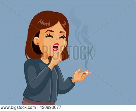 Sick Smoking Woman Vector & Photo (Free Trial) | Bigstock