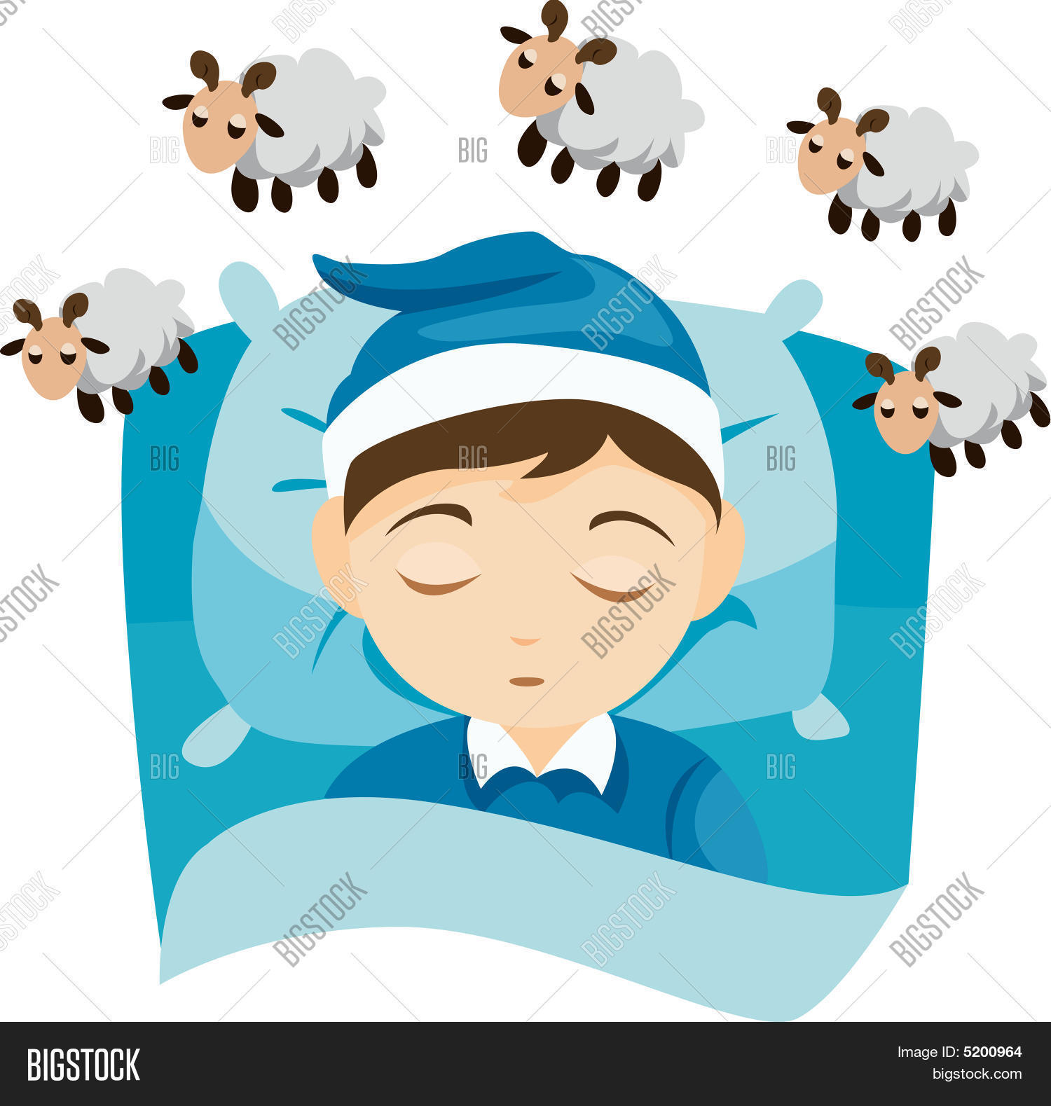Kid Counting Sheep Vector & Photo (Free Trial) | Bigstock