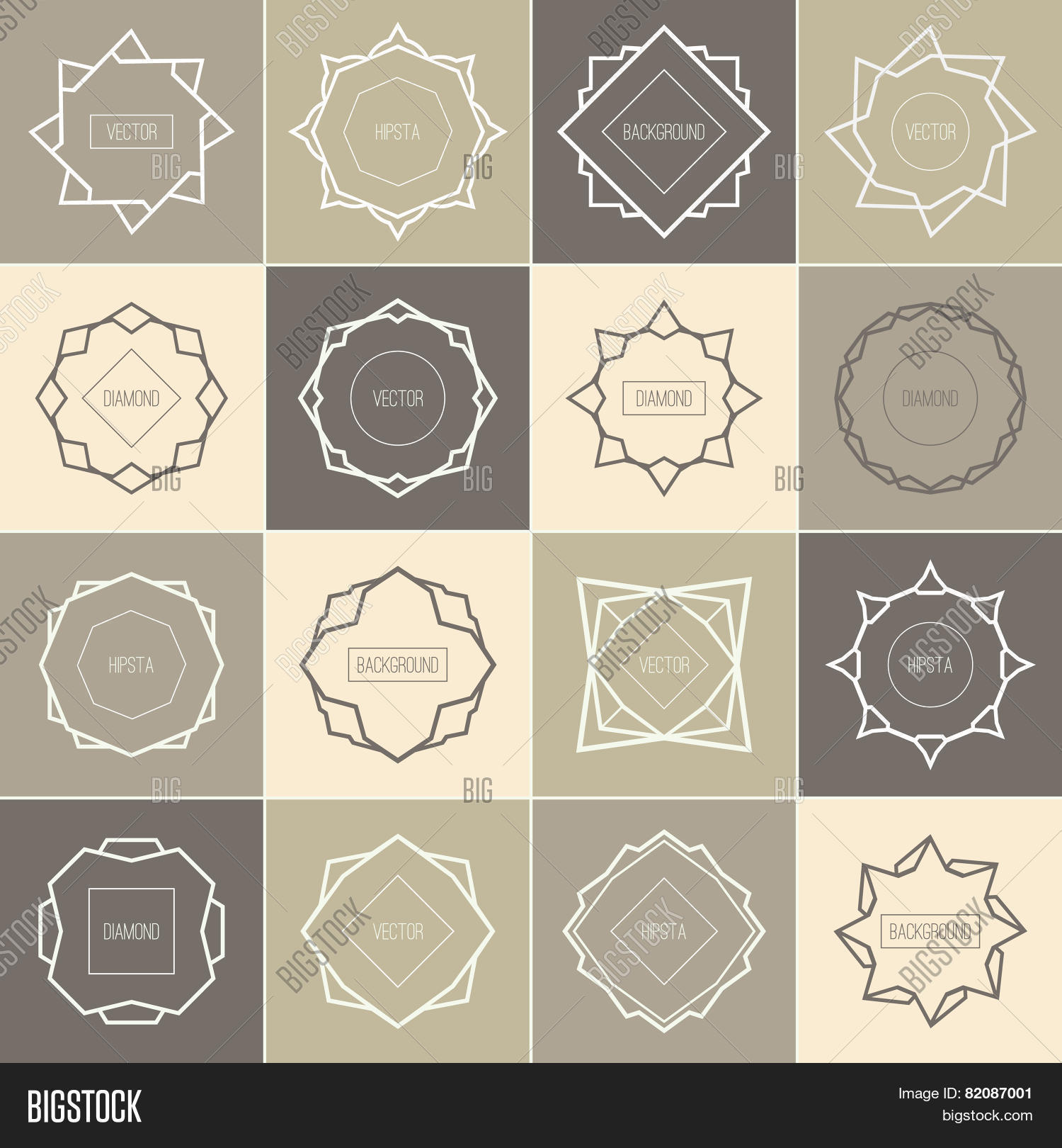 Set Outline Emblems Vector & Photo (Free Trial) | Bigstock