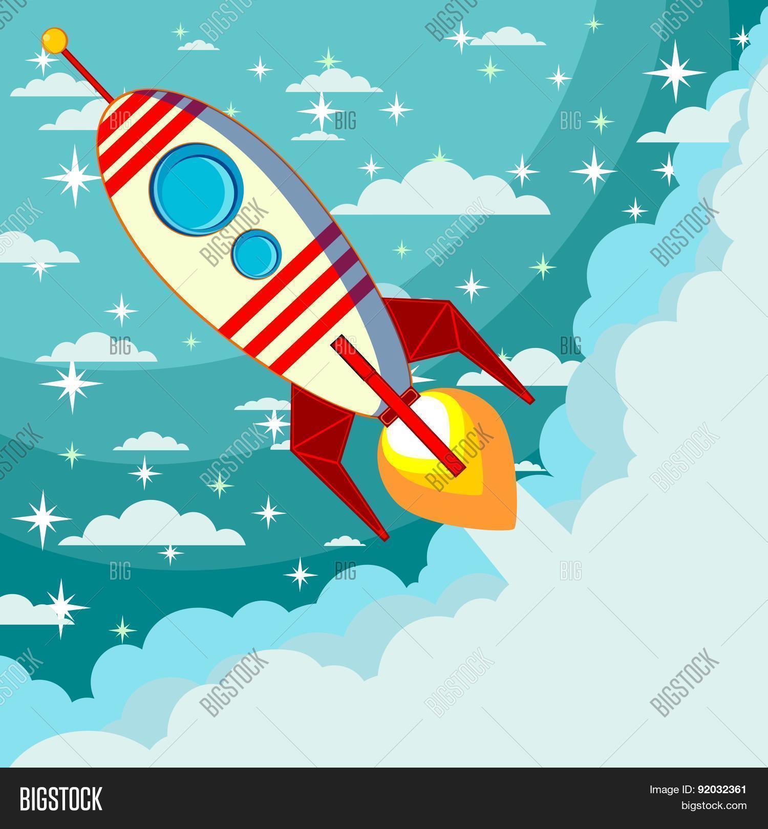 Rocket On Moon Vector & Photo (Free Trial) | Bigstock