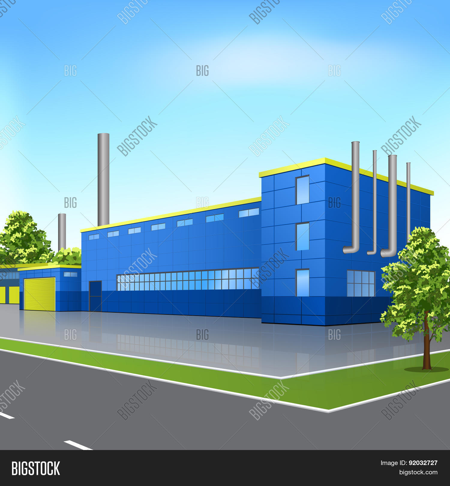 Factory Building Vector & Photo (Free Trial) | Bigstock