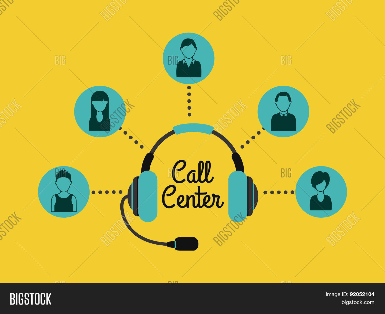 Call Center Design Vector & Photo (Free Trial) | Bigstock