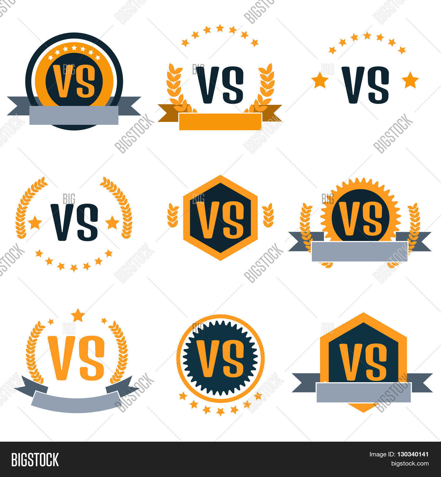Versus Logos Set Vector & Photo (Free Trial) | Bigstock