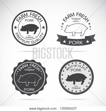 Set Vector Pig Label Vector & Photo (Free Trial) | Bigstock