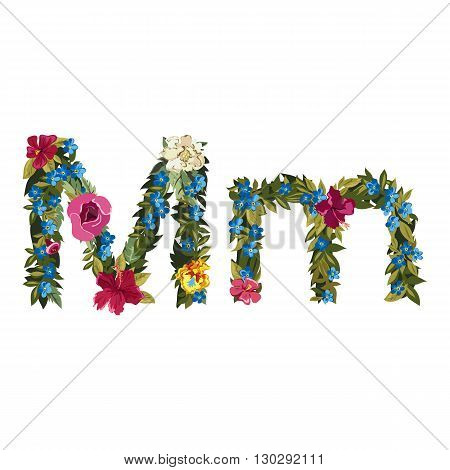 M Letter. Flower Vector & Photo (Free Trial) | Bigstock