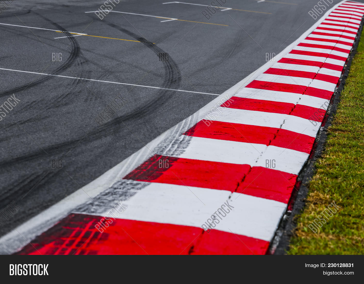 Asphalt Red White Kerb Image & Photo (Free Trial) | Bigstock