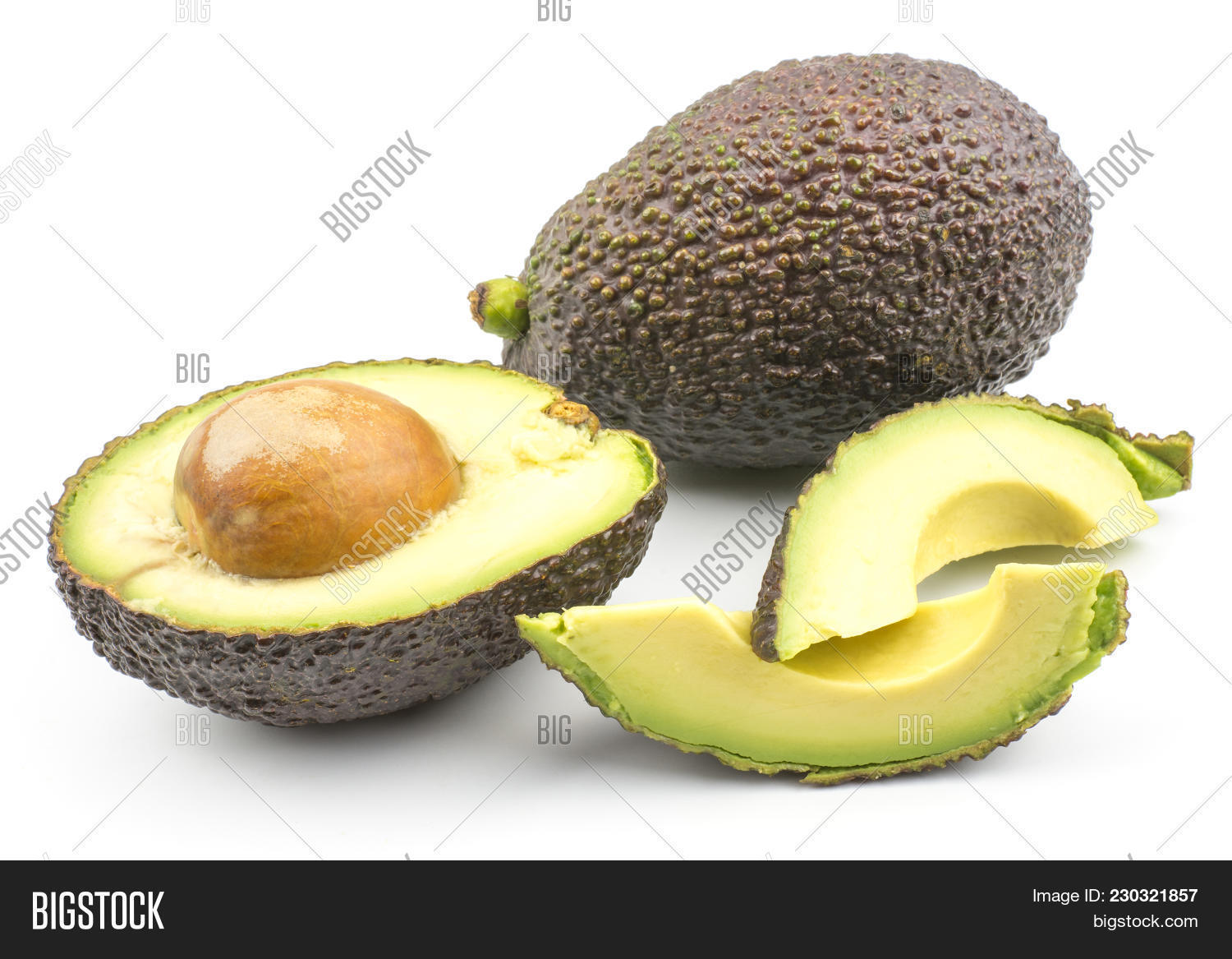 Avocado Set One Whole Image & Photo (Free Trial) | Bigstock