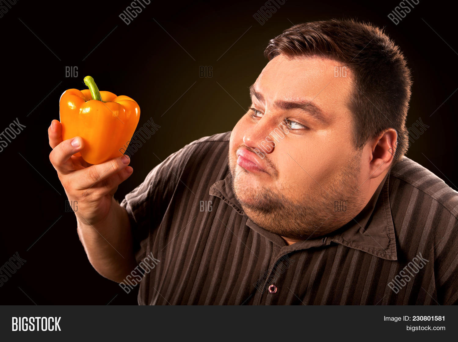 Diet Fat Man Eating Image & Photo (Free Trial) | Bigstock