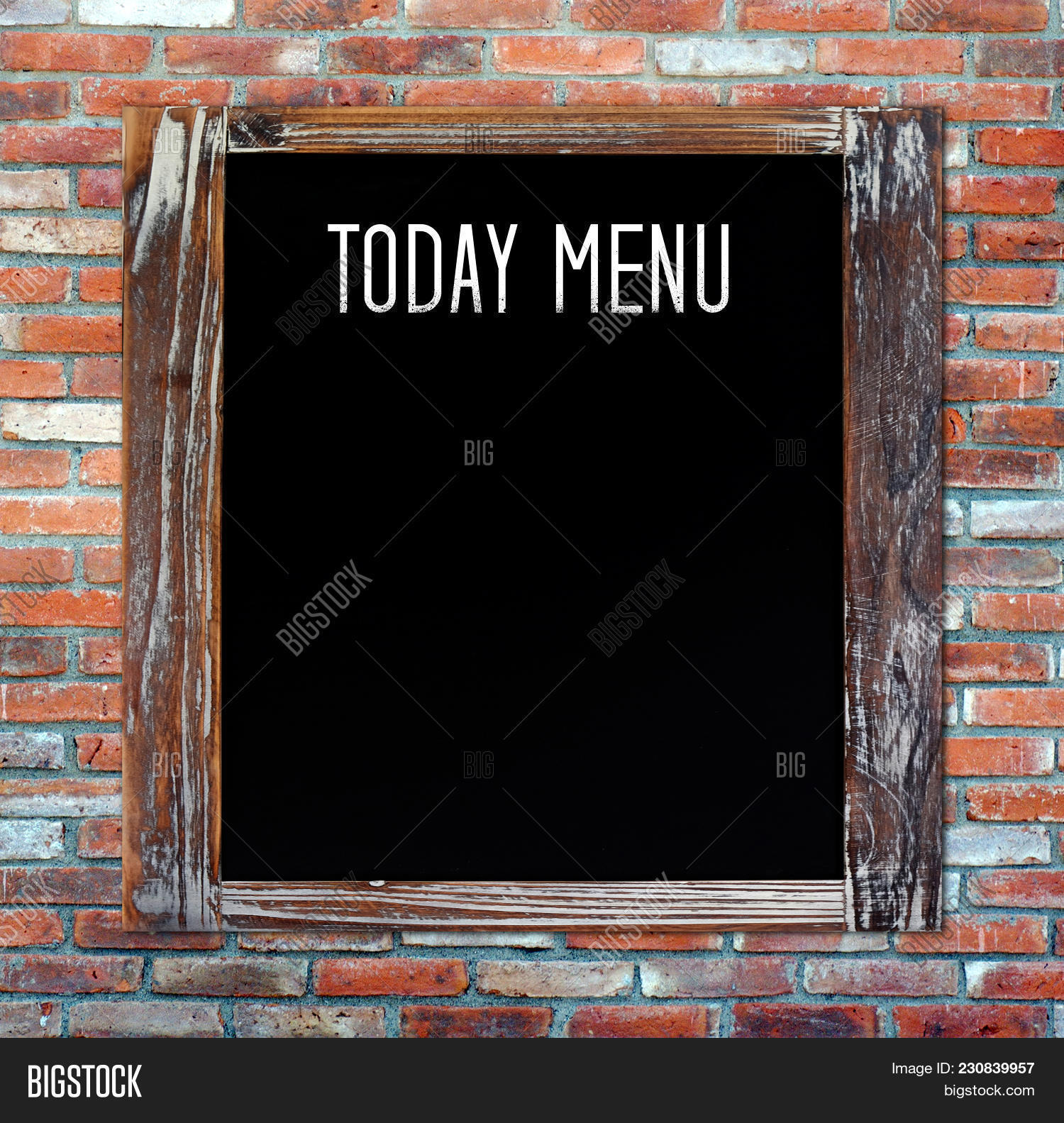 Today Menu On Blank Image & Photo (Free Trial) | Bigstock