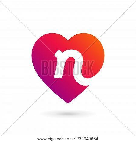 Letter N Heart Logo Vector & Photo (Free Trial) | Bigstock
