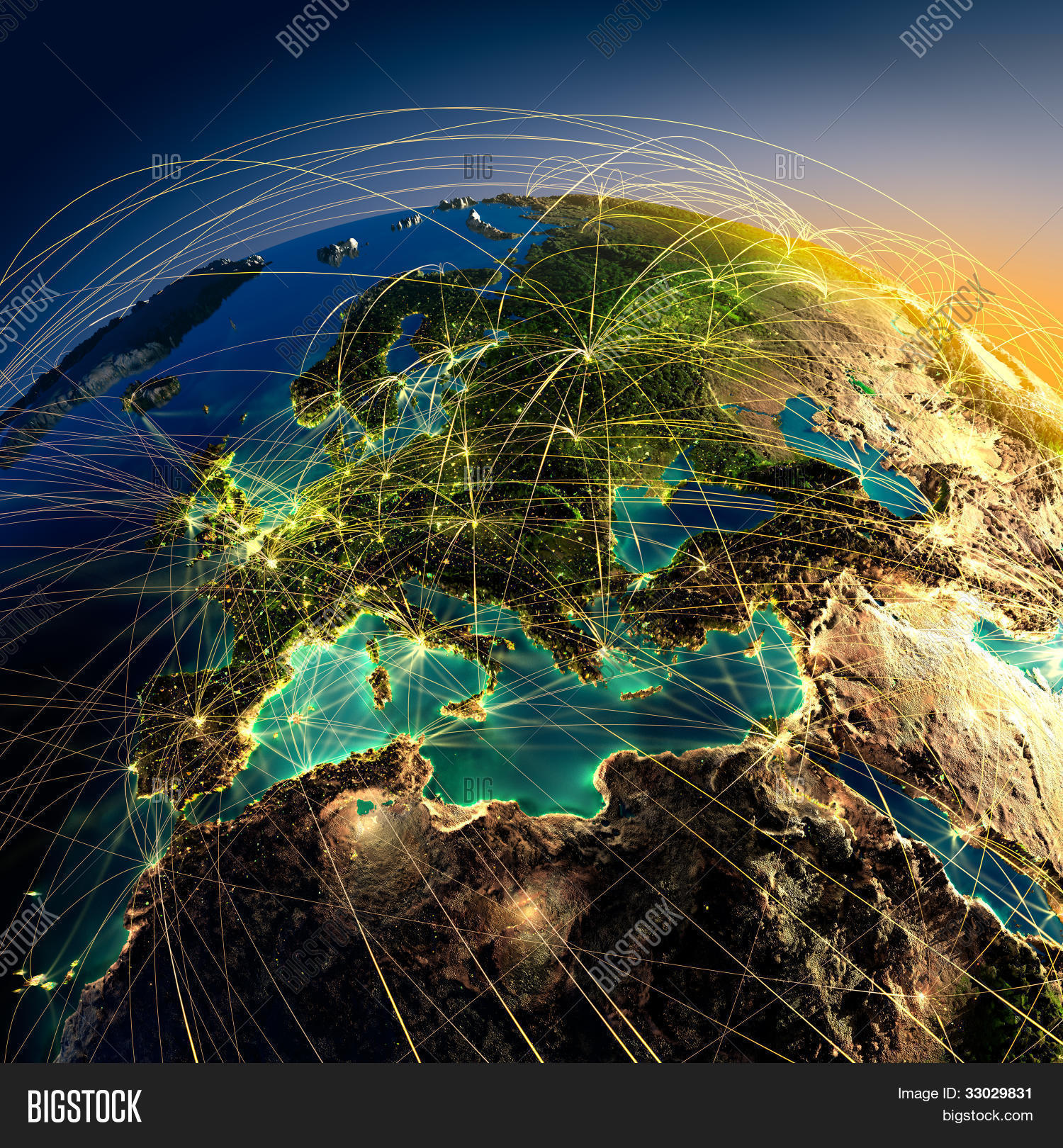 Main Air Routes Europe Image & Photo (Free Trial) | Bigstock