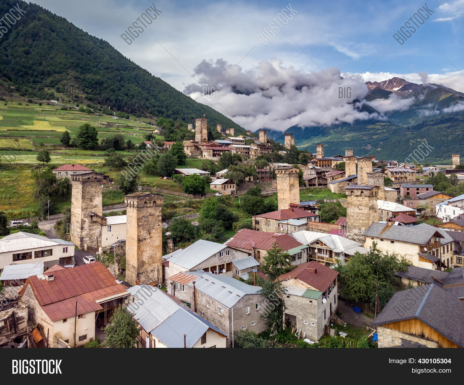 Aerial View Mestia Image & Photo (Free Trial) | Bigstock