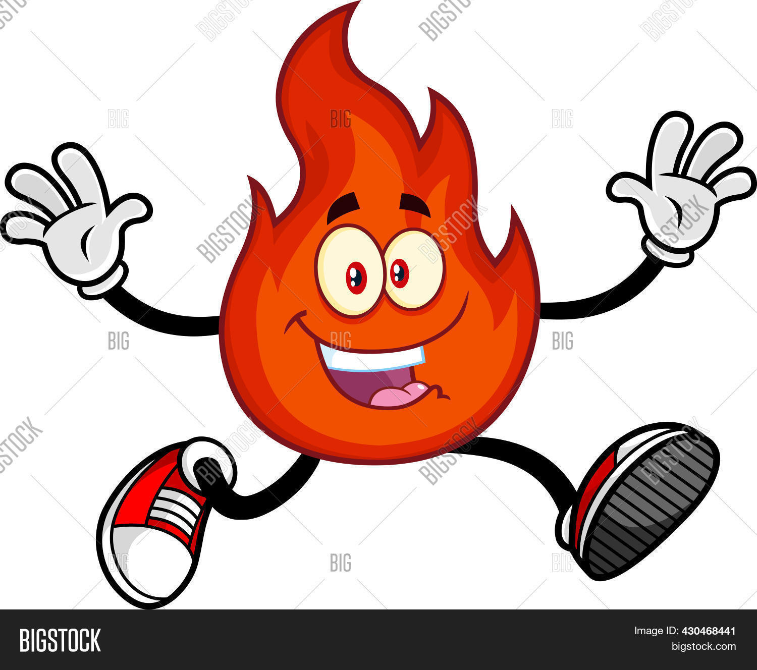 Happy Red Fire Cartoon Image & Photo (Free Trial) | Bigstock
