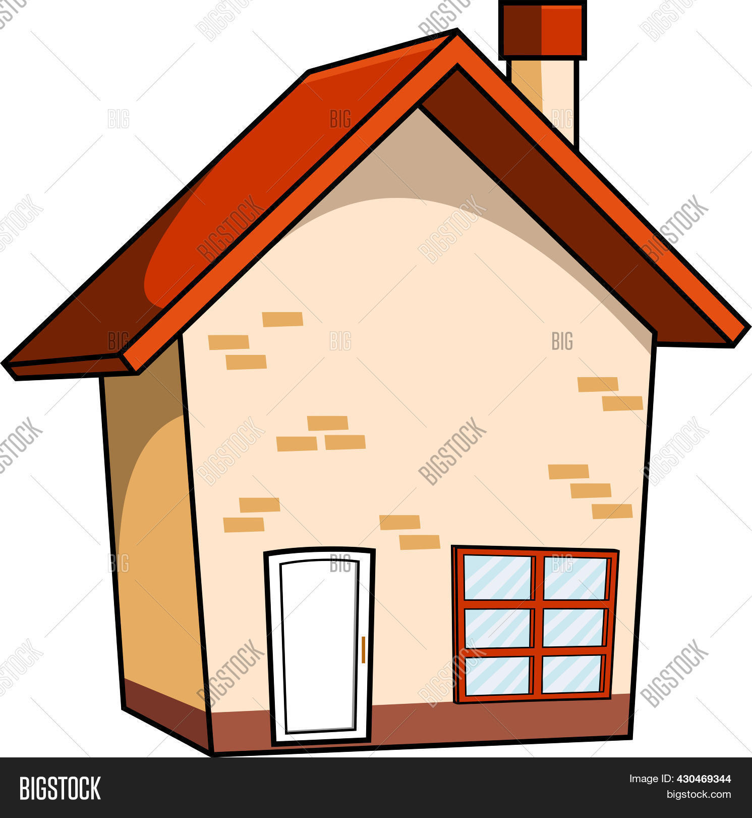 Cartoon House. Raster Image & Photo (Free Trial) | Bigstock