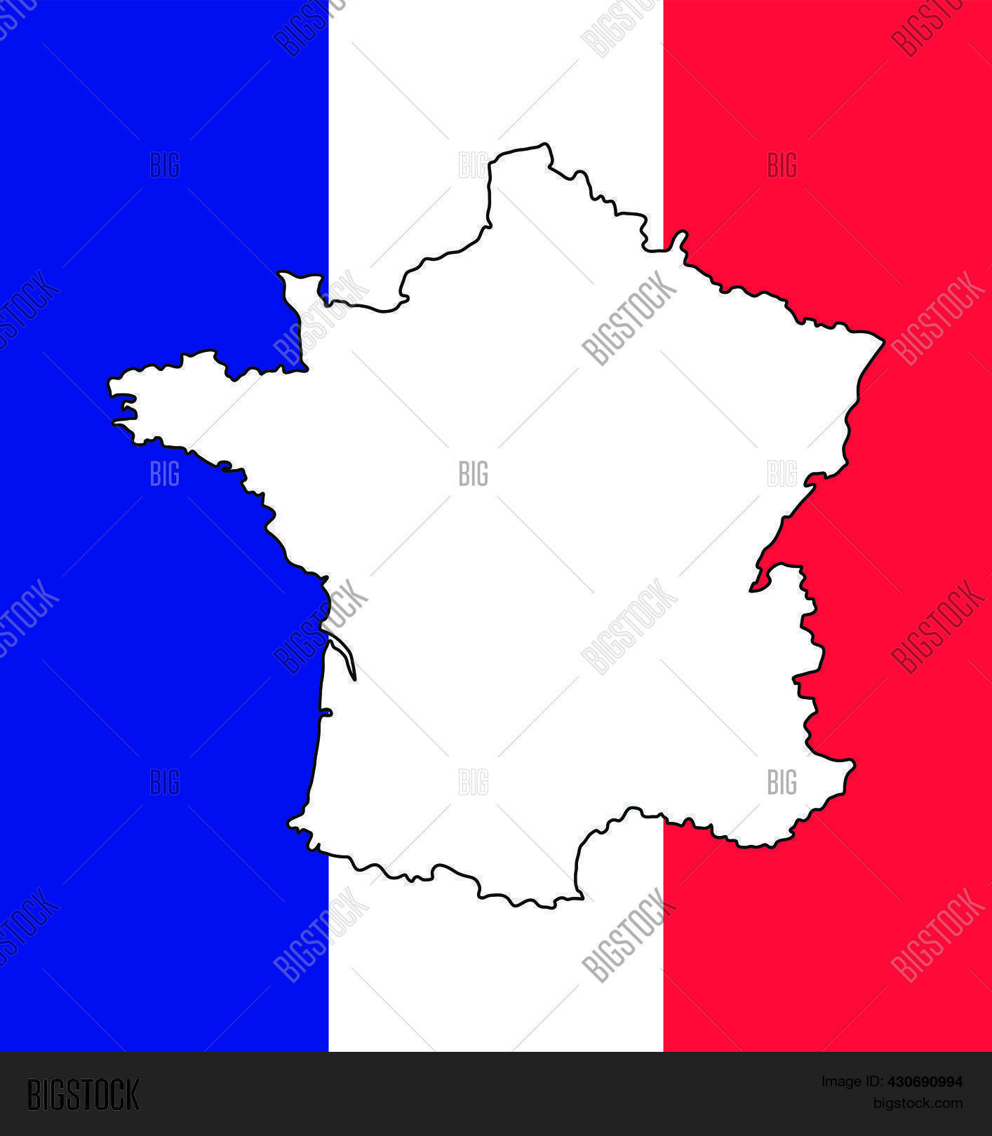 France Color Flag Map Vector & Photo (Free Trial) | Bigstock