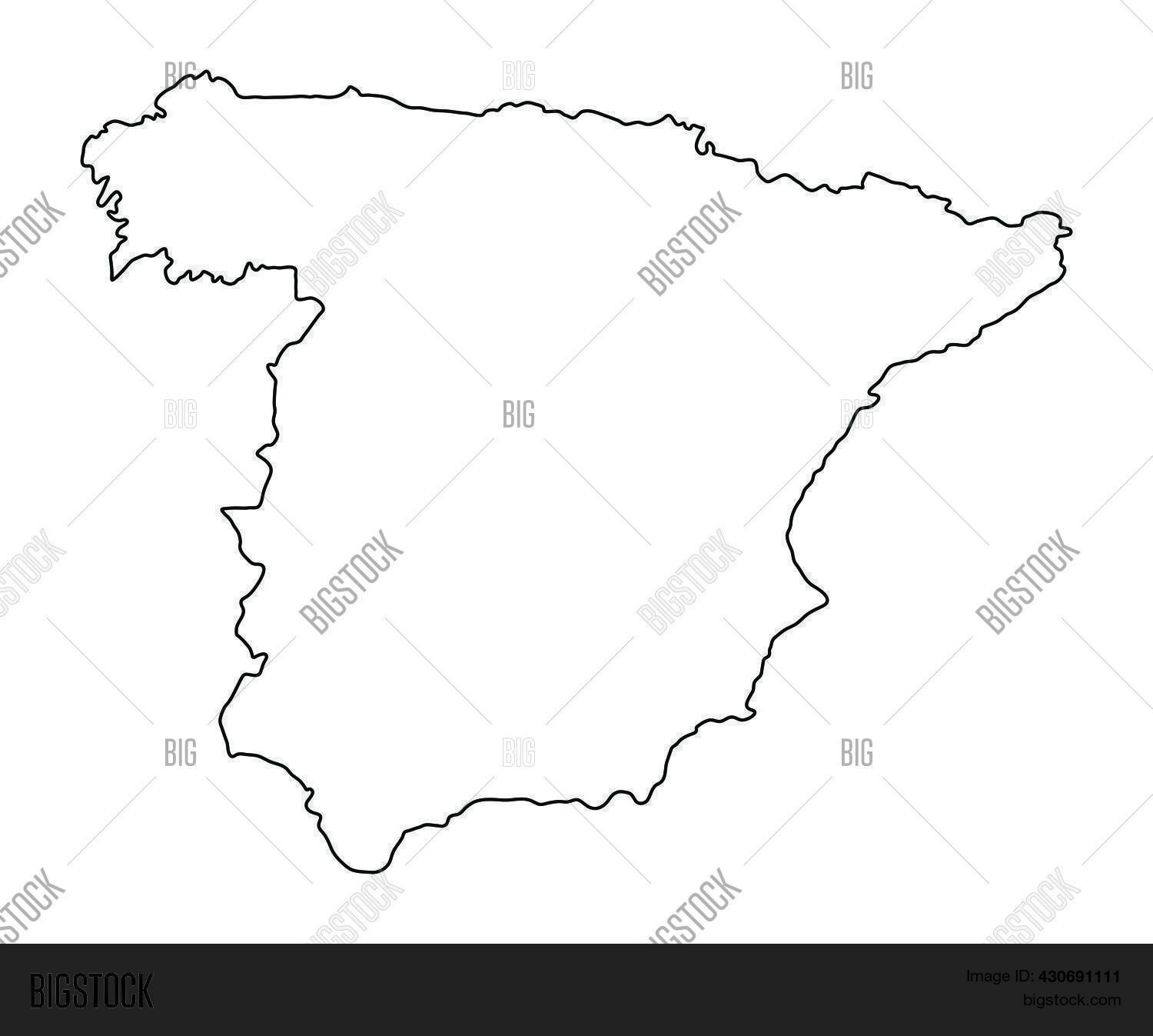 Spain Outline Flag Vector & Photo (Free Trial) | Bigstock