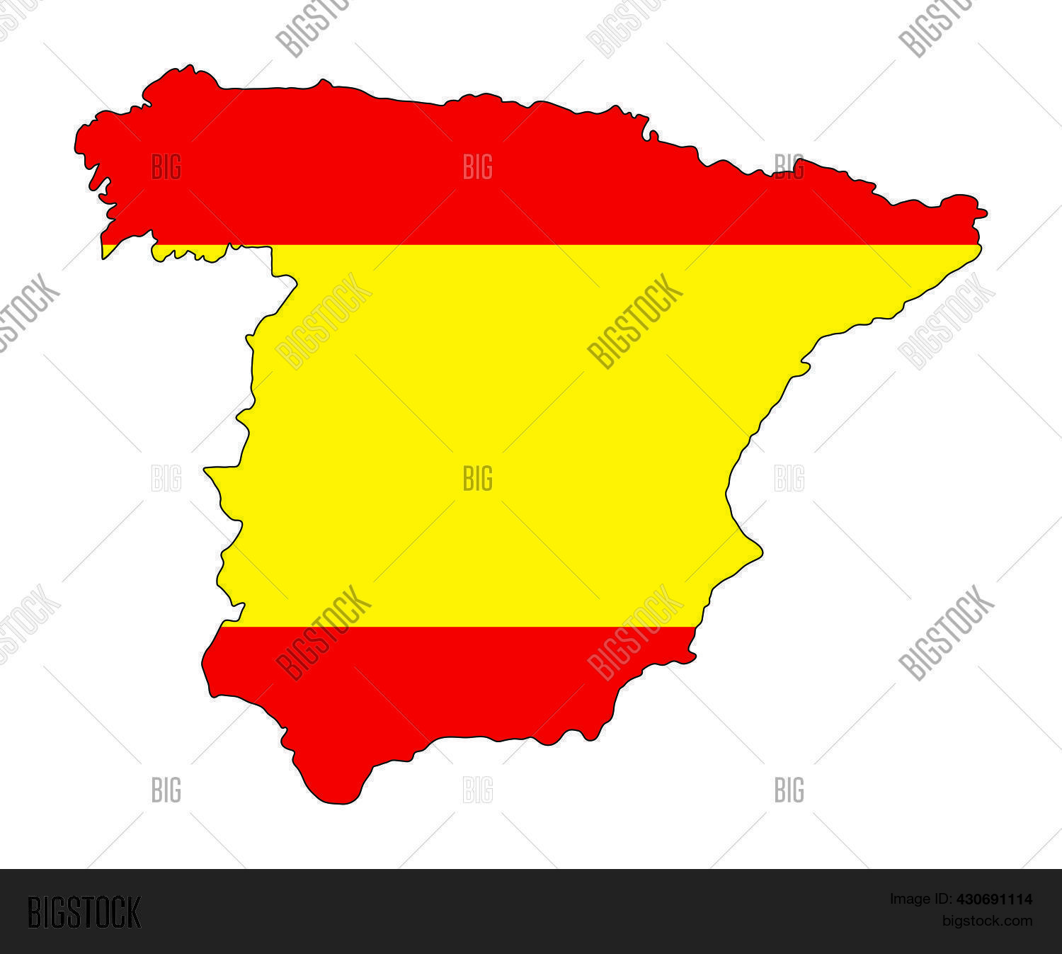 Spain Color Flag Map Vector & Photo (Free Trial) | Bigstock